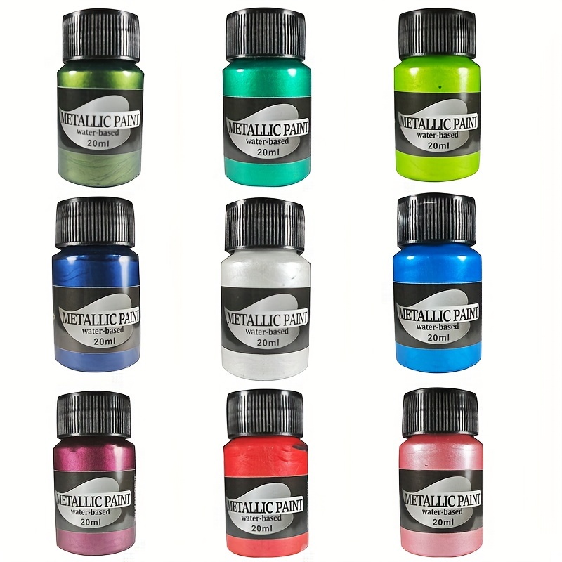 Premium Metallic Acrylic Paint Set 9 Vibrant Colors - Temu Poland