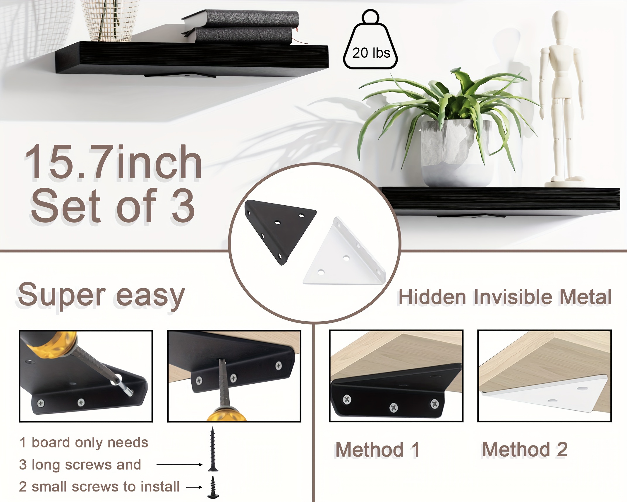 Vintage Style Wood Floating Shelves Wall Hanging Storage - Temu South ...