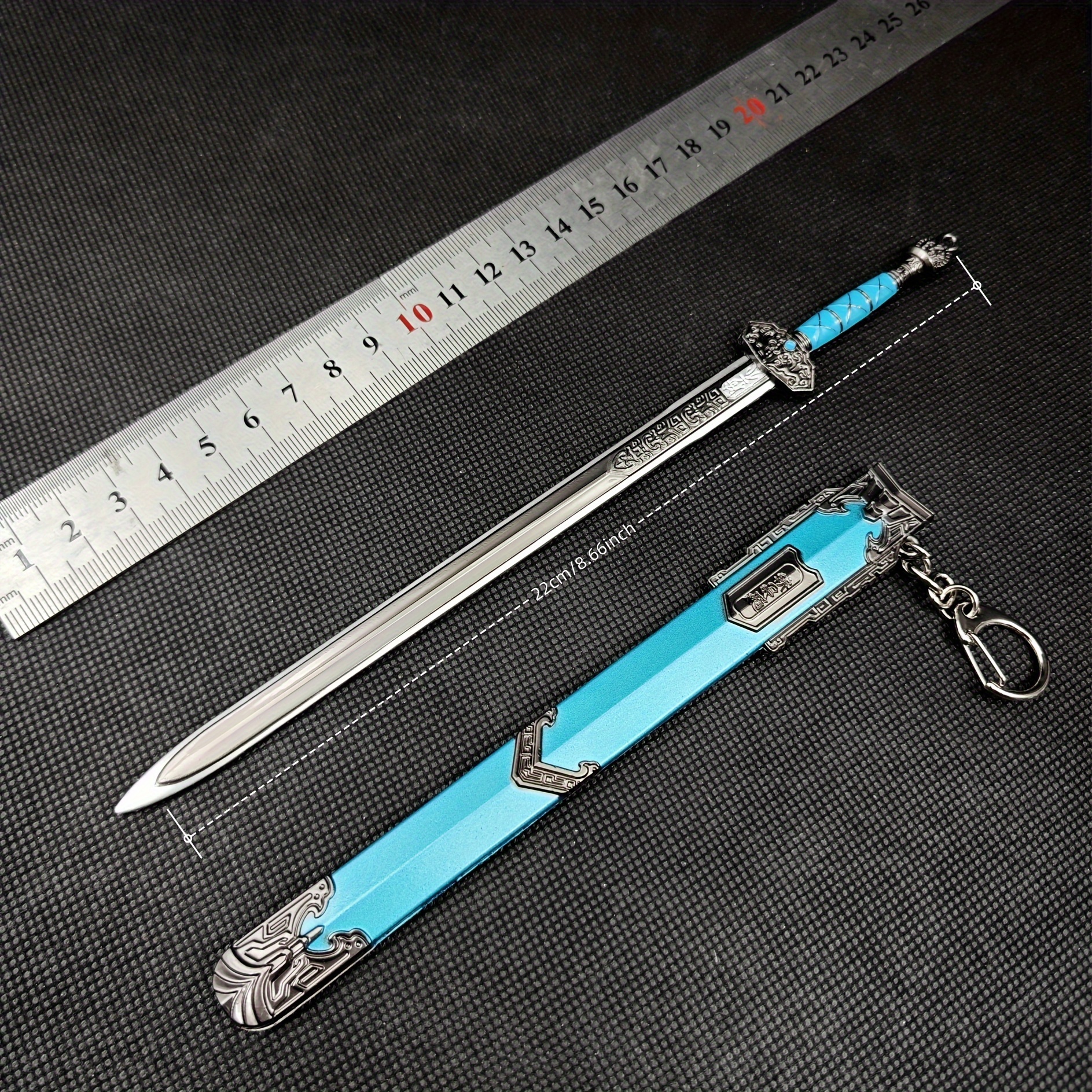 1pc Decorative Sword Keychain Alloy Weapon Anime Mini Metal Sword ...