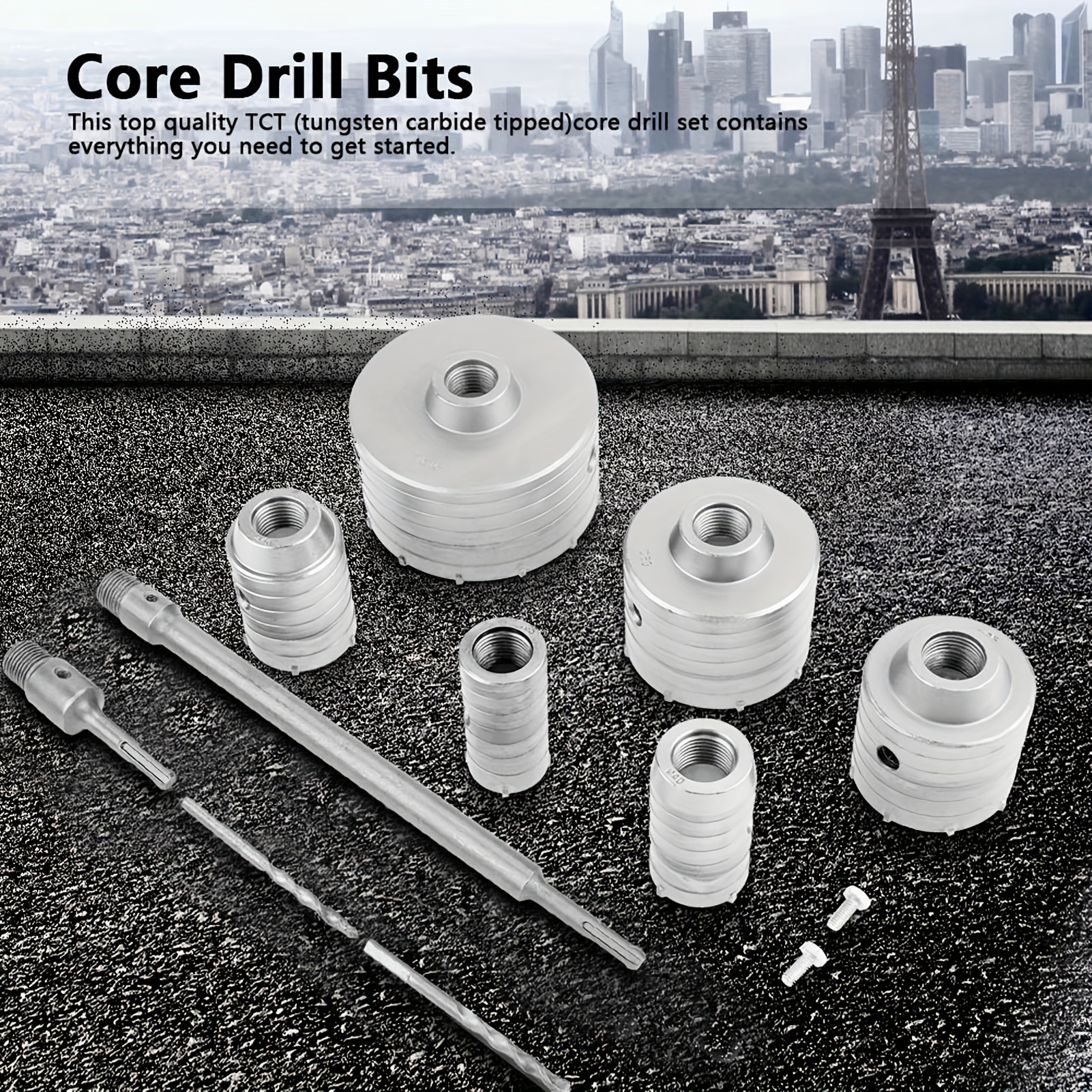 tct core drill set sds plus extension shank masonry Temu