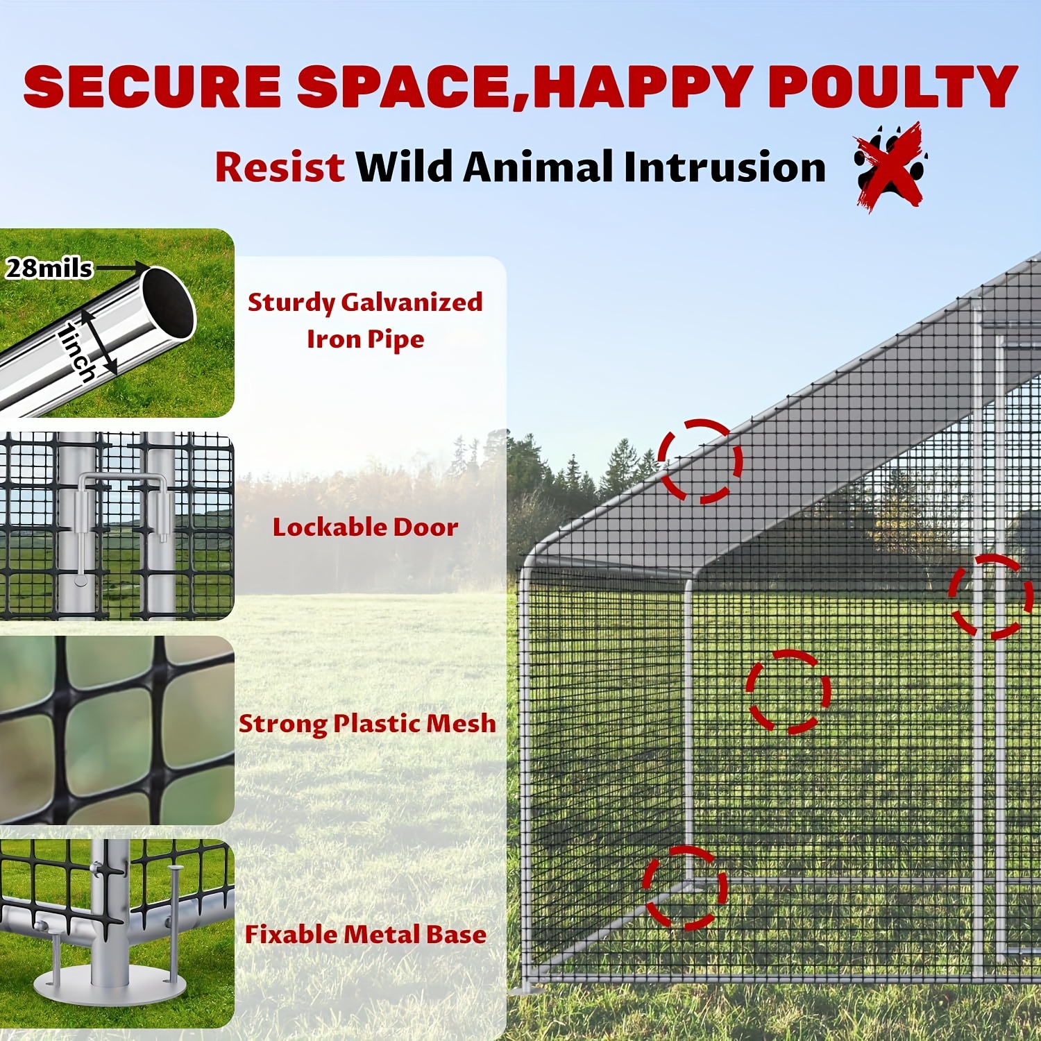 Raccoon proof Chicken Coop Durable Polypropylene Mesh - Temu