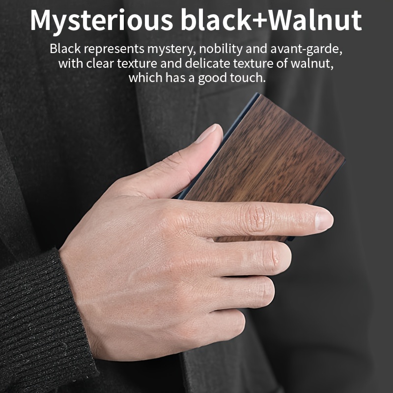 Exquisite High grade Walnut Business Card Holder - Temu United Kingdom