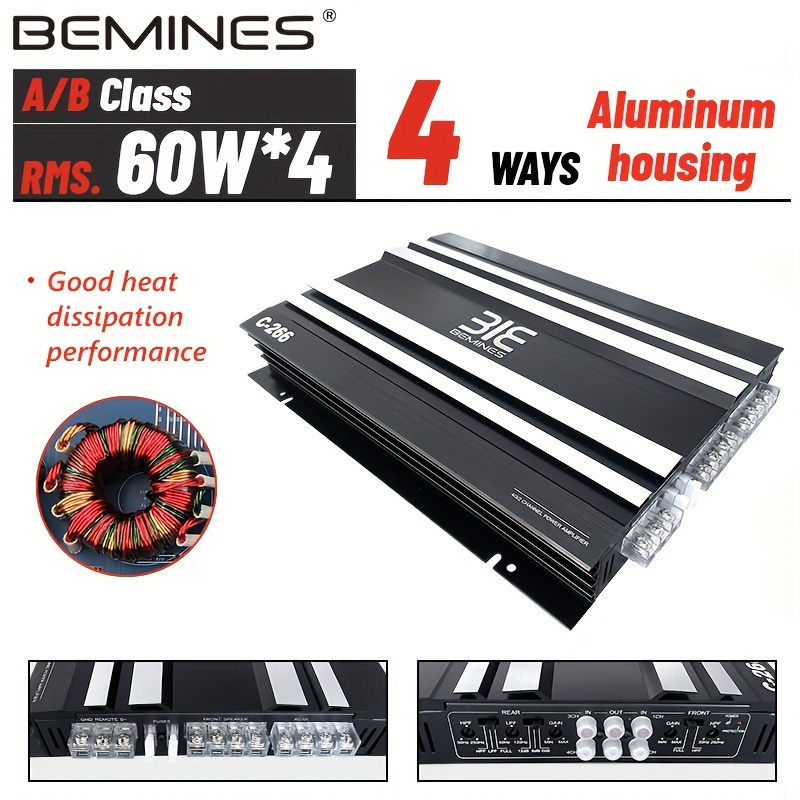 Qmf Zl C266 Four way Power Amplifier 12v High Power Car - Temu