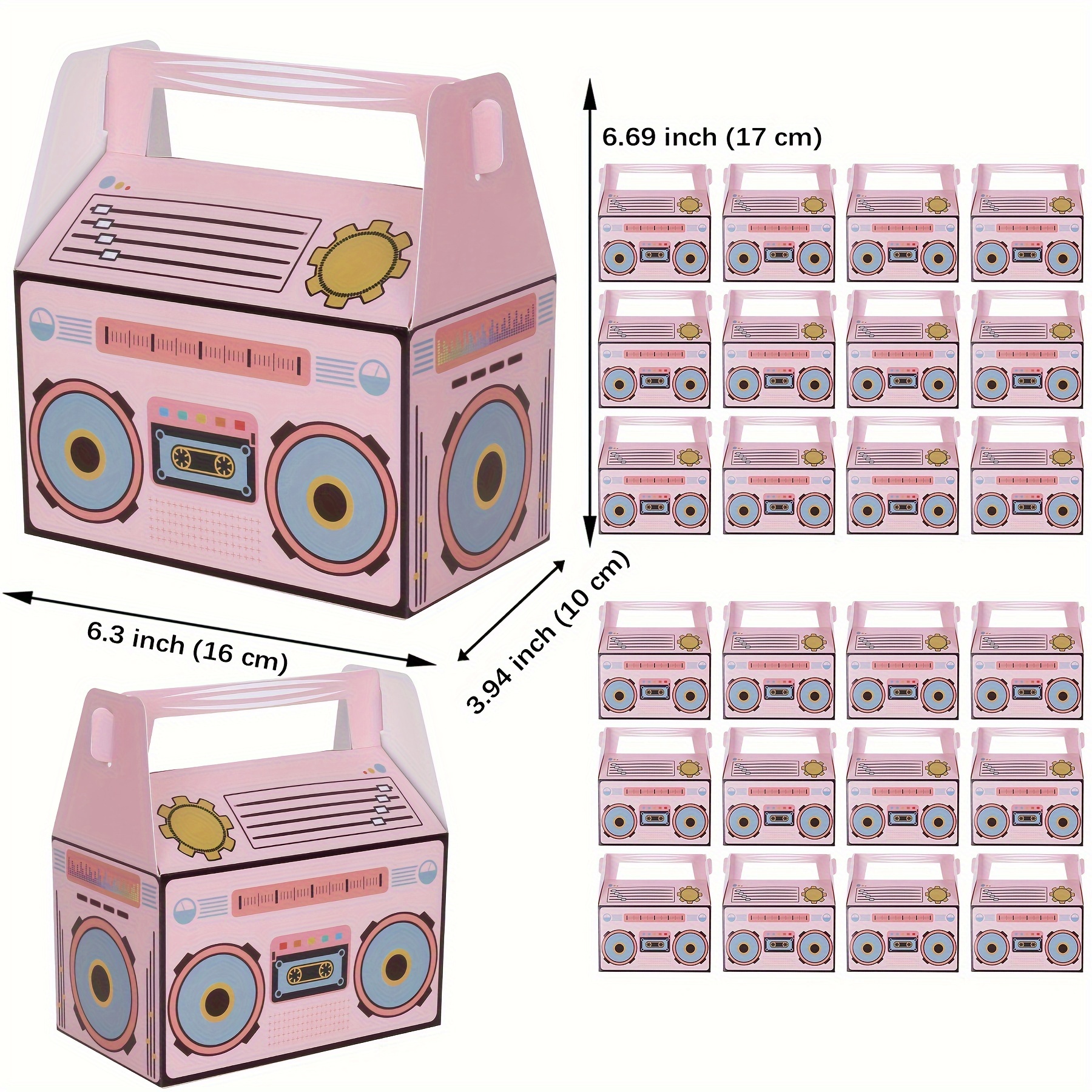 Retro Boombox Pink Radio Party Gift Boxes Birthday - Temu United Kingdom
