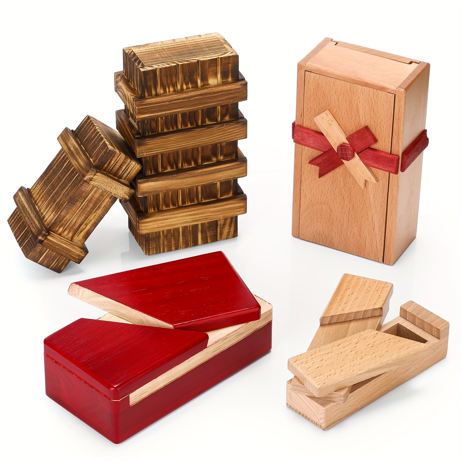 wooden puzzle box sold on Temu United States