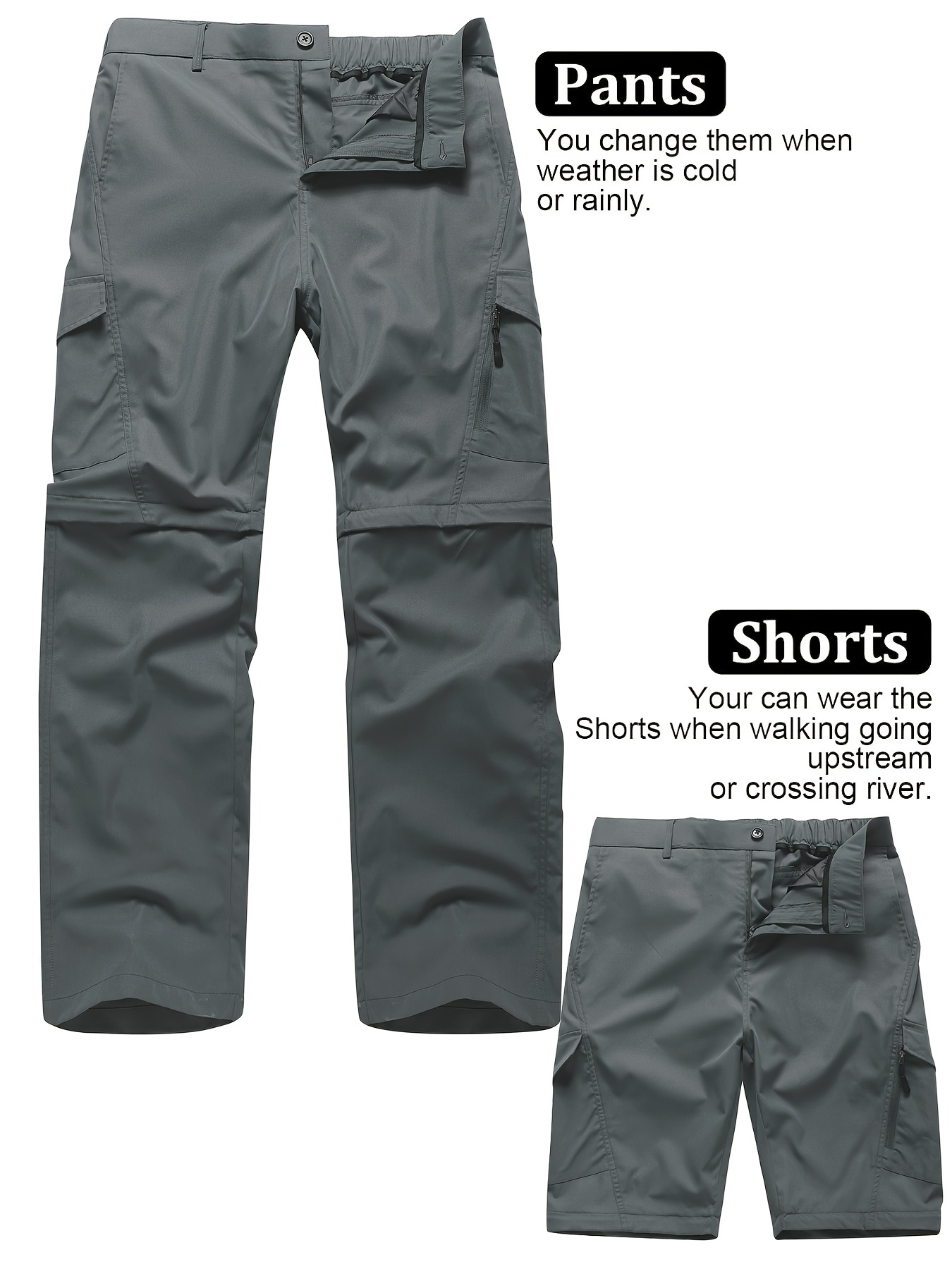 zip off pants sold on Temu Canada