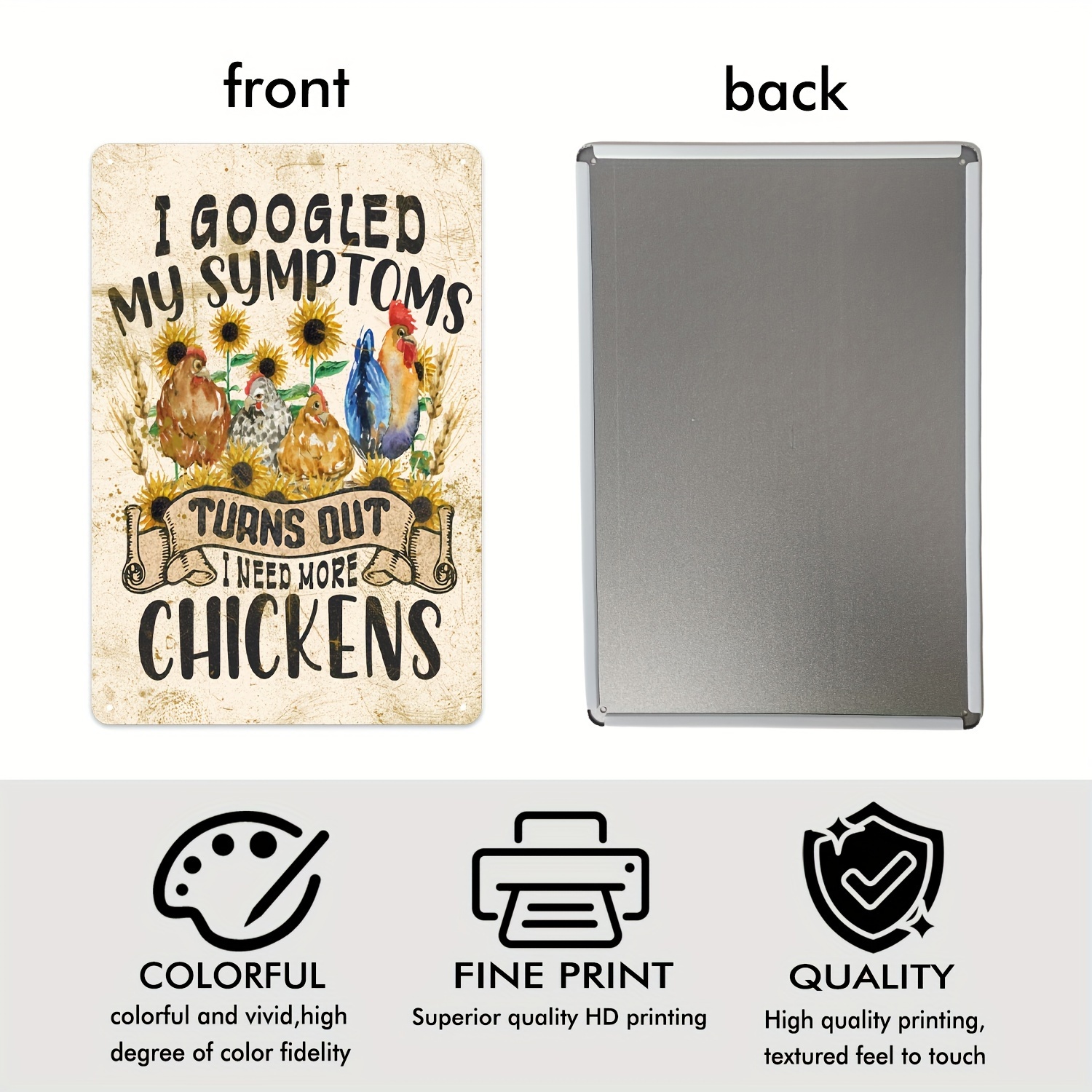 chickens vintage metal tin sign funny chicken farmhouse sign - Temu ...