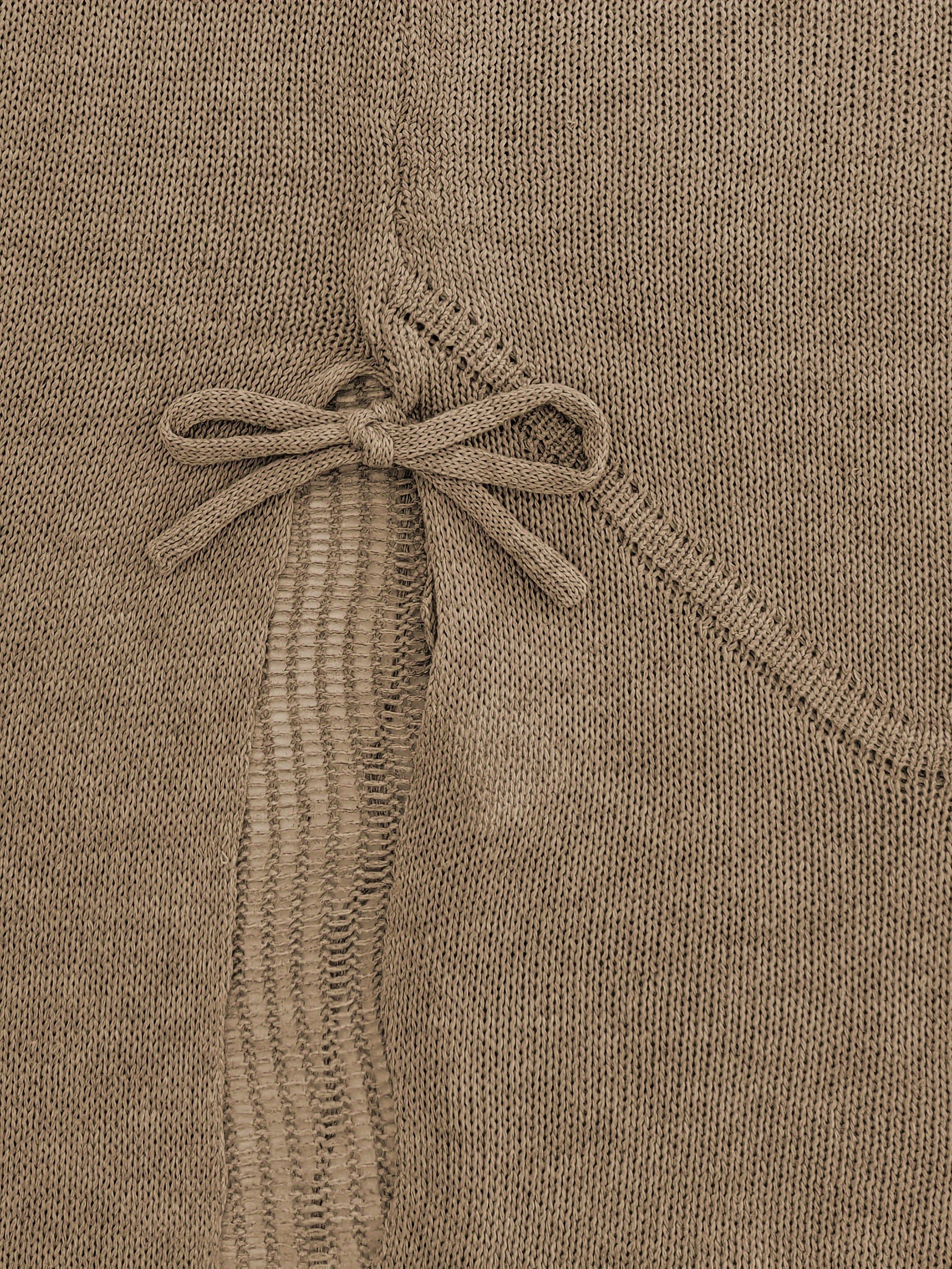 Solid Knitted Drawstring Waist Side Shirring Skirt Casual - Temu