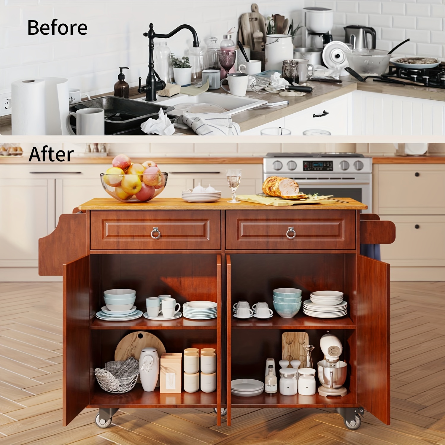 rolling kitchen island drop leaf mobile kitchen carts wheels Temu