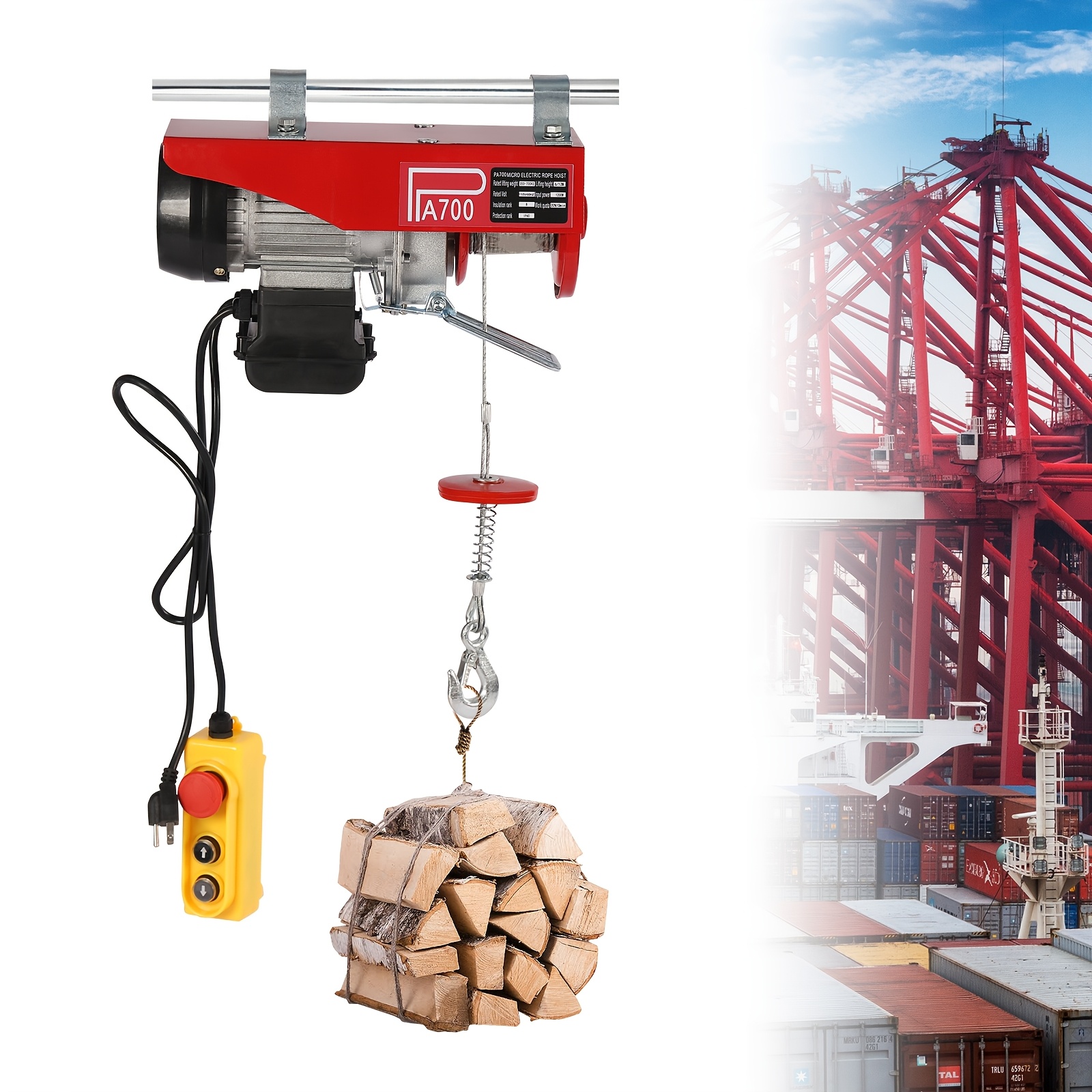 Mini Electric Hoist, 2200LBS 110V With Wired Remote Control&Single ...