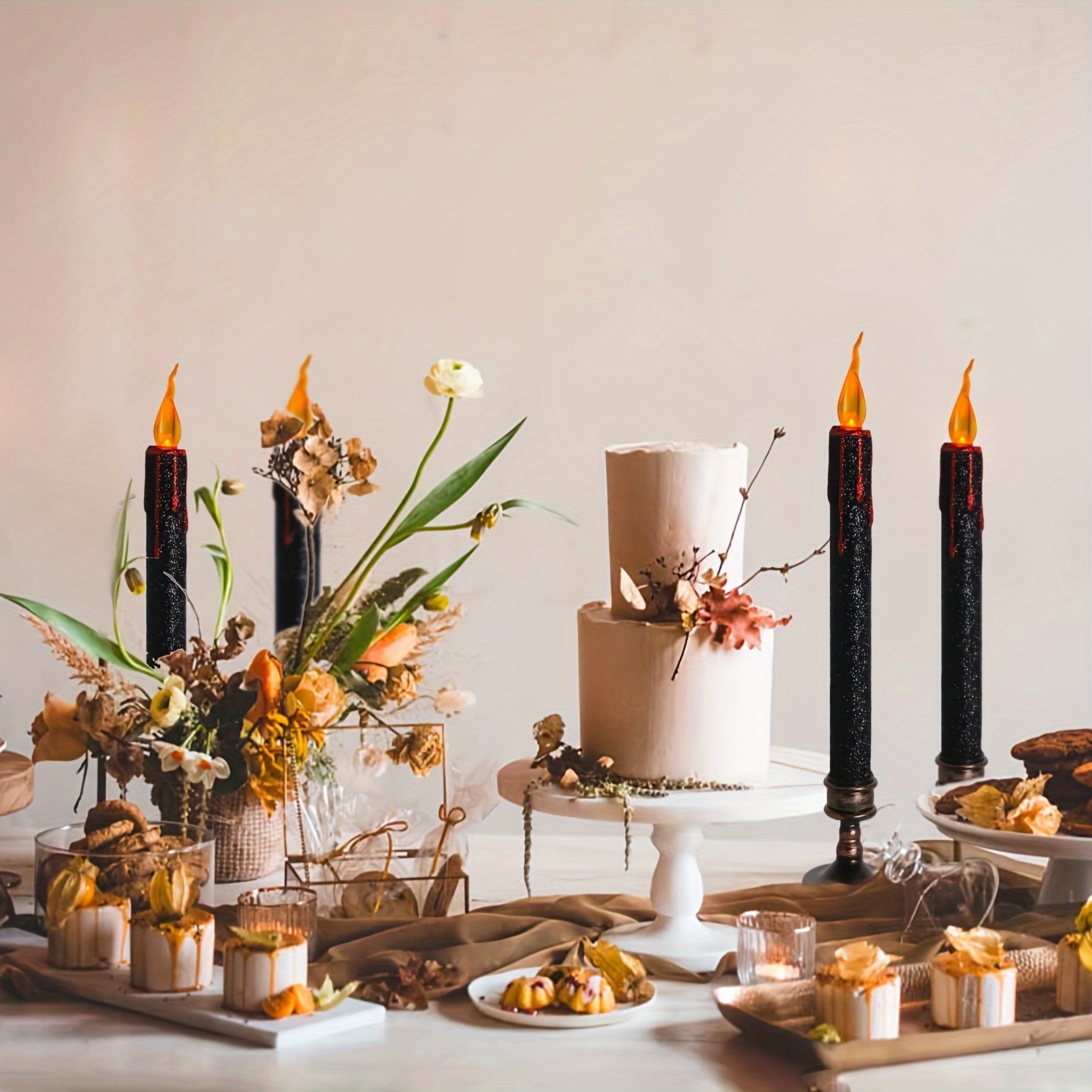 Candle With Sparkling Glitter Battery Operated For Valentines Day And ...