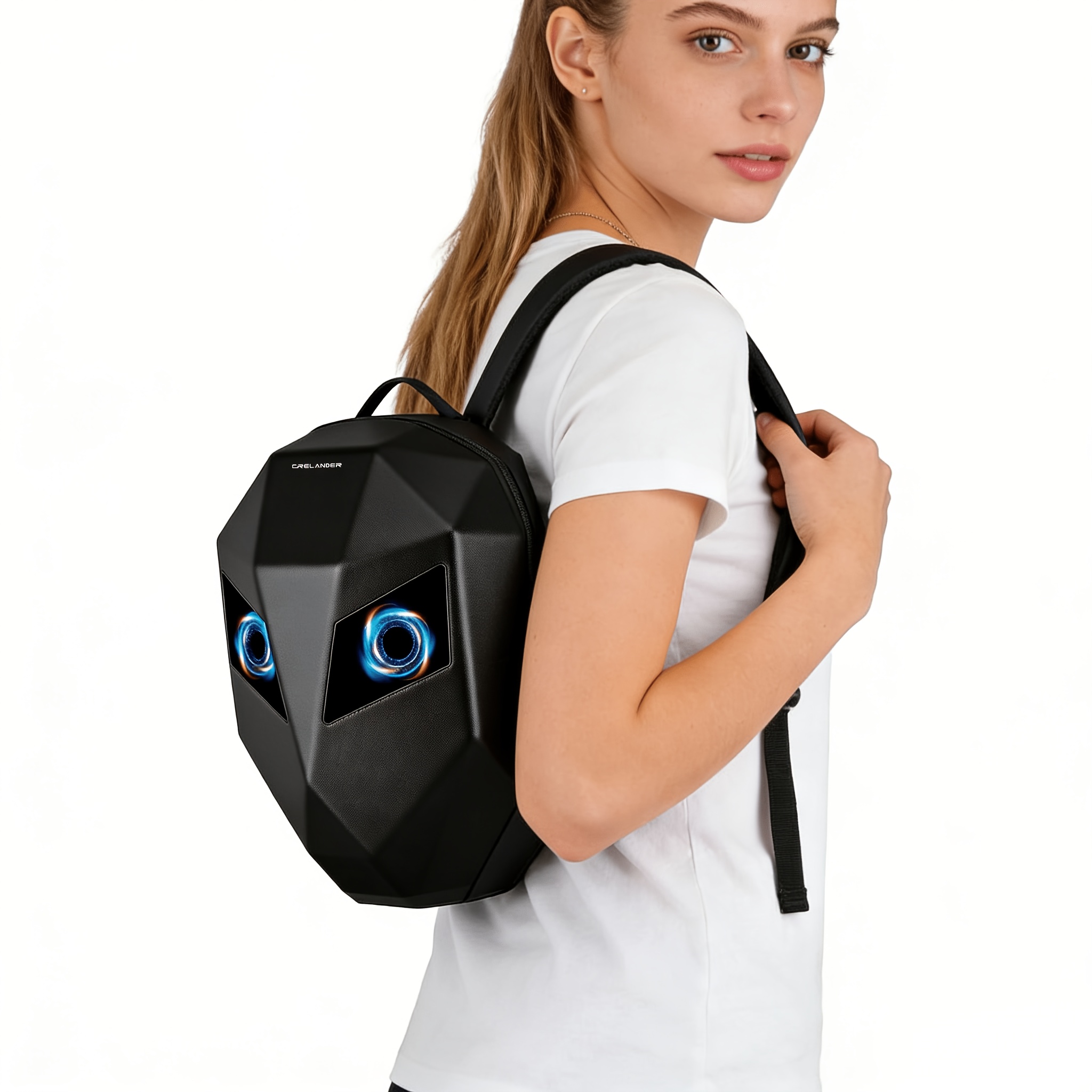 led backpack with eyes sold on Temu United States