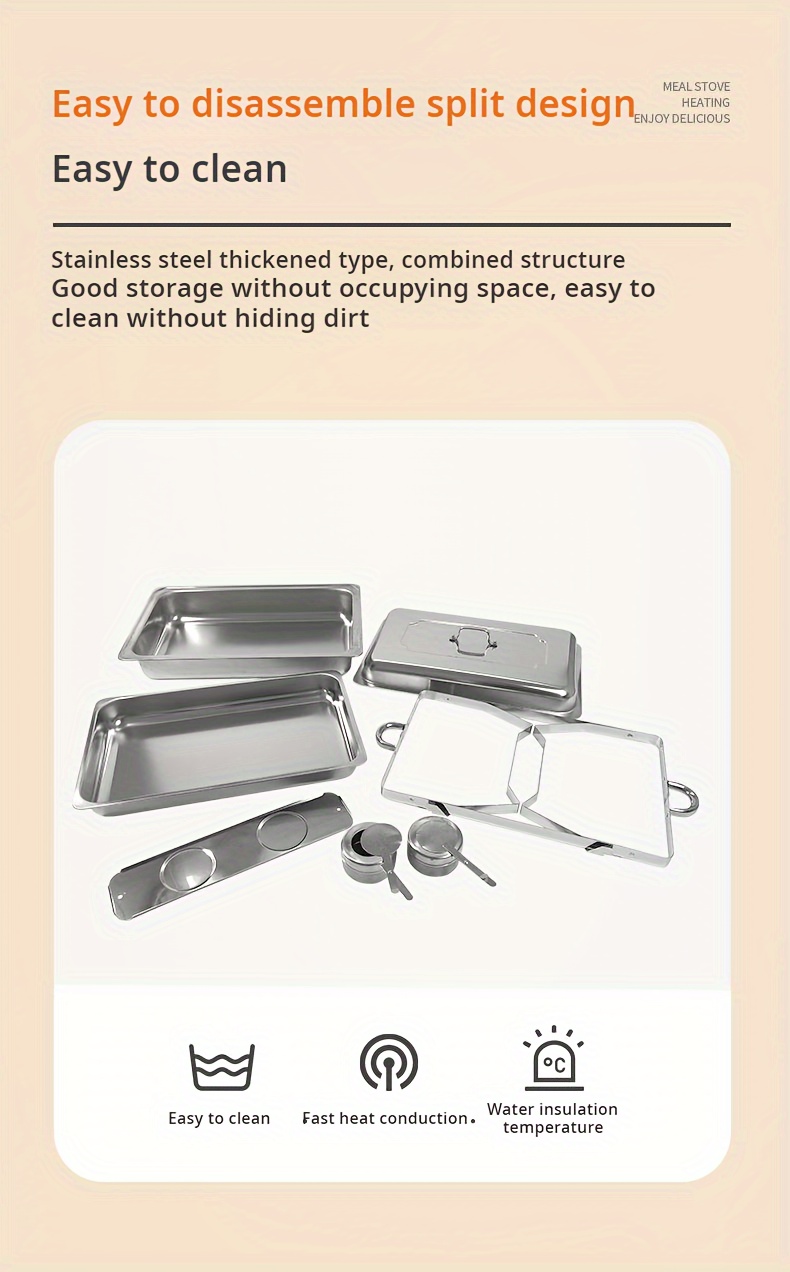 Stainless Steel Chafing Dish Set With Lids, Commercial Catering Food ...