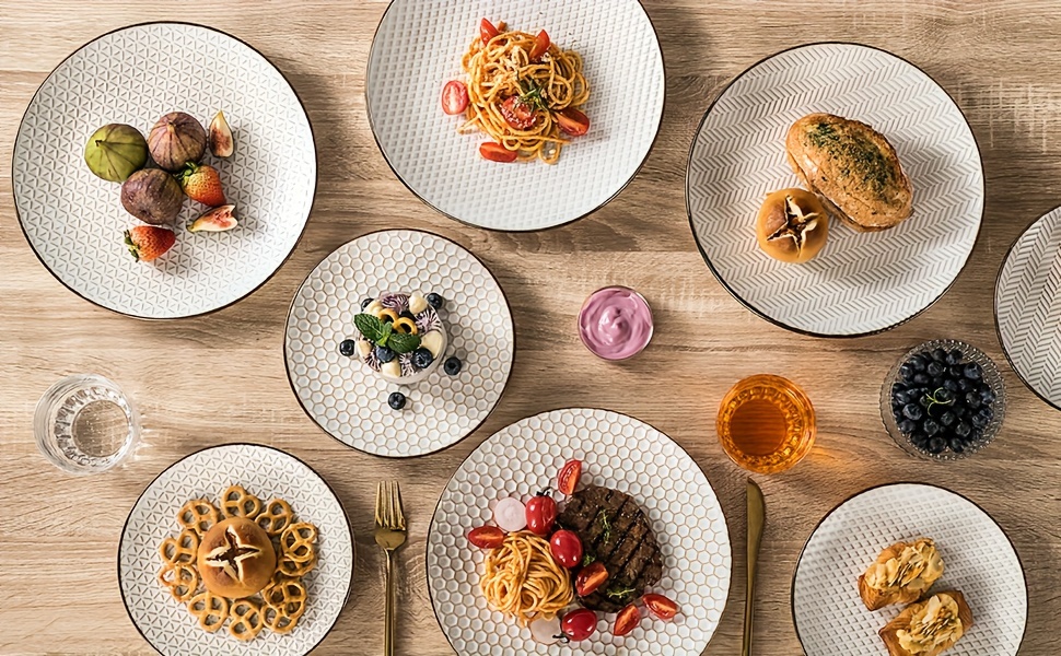 Ceramic Dinnerware Set Includes 8 Salad Plates Dinner Plates - Temu