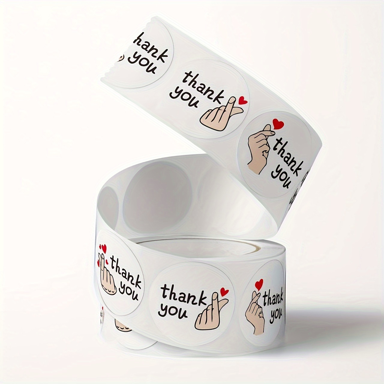 Round White Decorative Gift Label Thank Sticker Copper Paper - Temu United