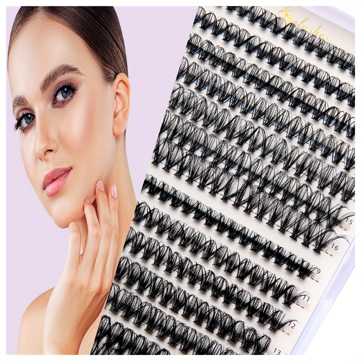 Self Grafting Segmented Eyelashes 280 Clusters Natural Style - Temu ...