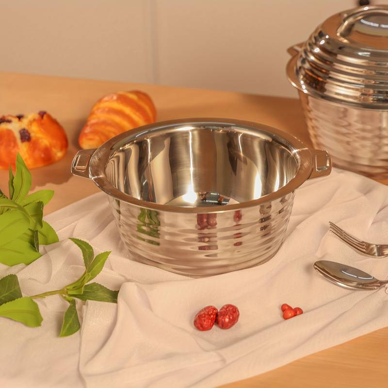 3 Sets Food Warmer Set Stainless Steel Double walled Insulated Pot 3 Sets Food Warmer Set Stainless Steel Double walled Insulated Pot