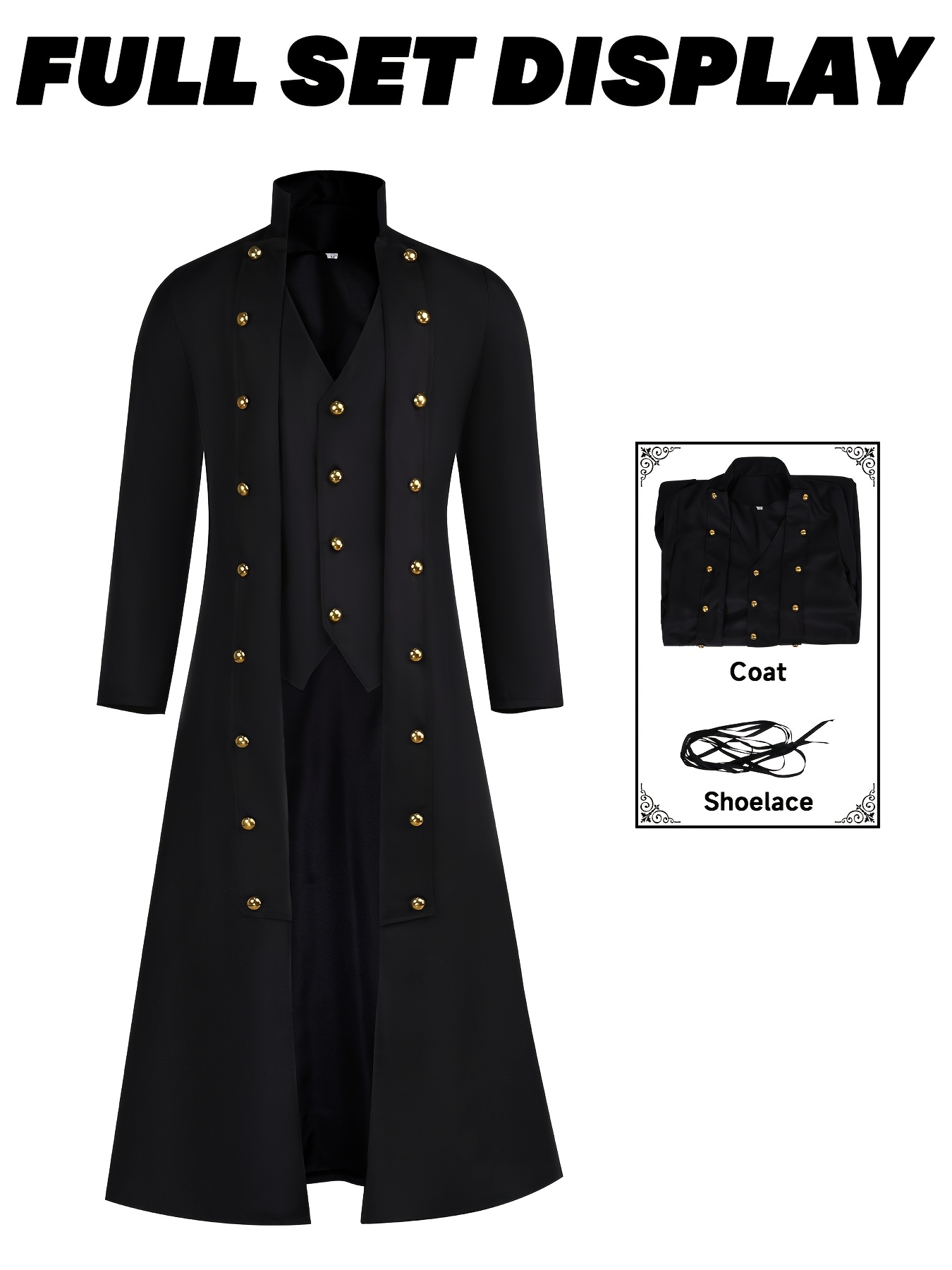 mens gothic coats sold on Temu United States