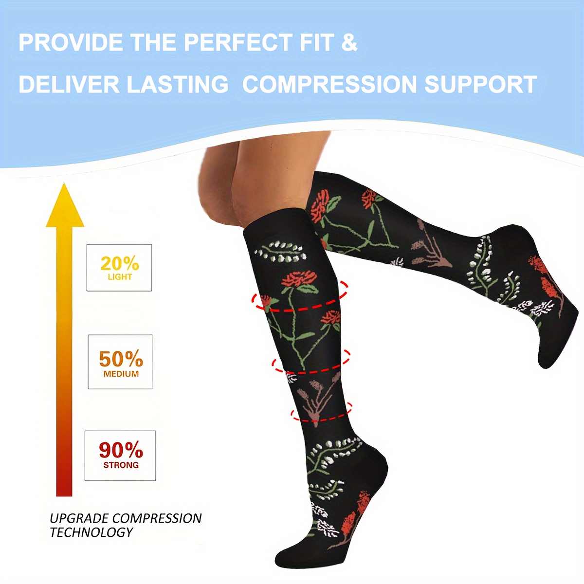 Compression Socks Women Men: Knee Support Hose Medias De - Temu