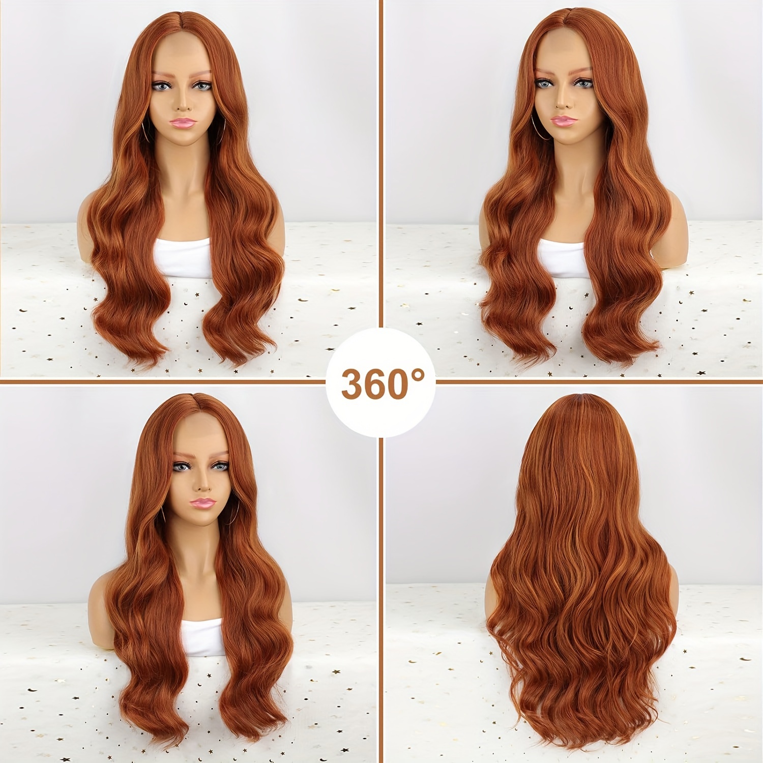 Ombre Brown Long Body Wave 4 * 1 Lace Front Perruques Femmes - Temu France
