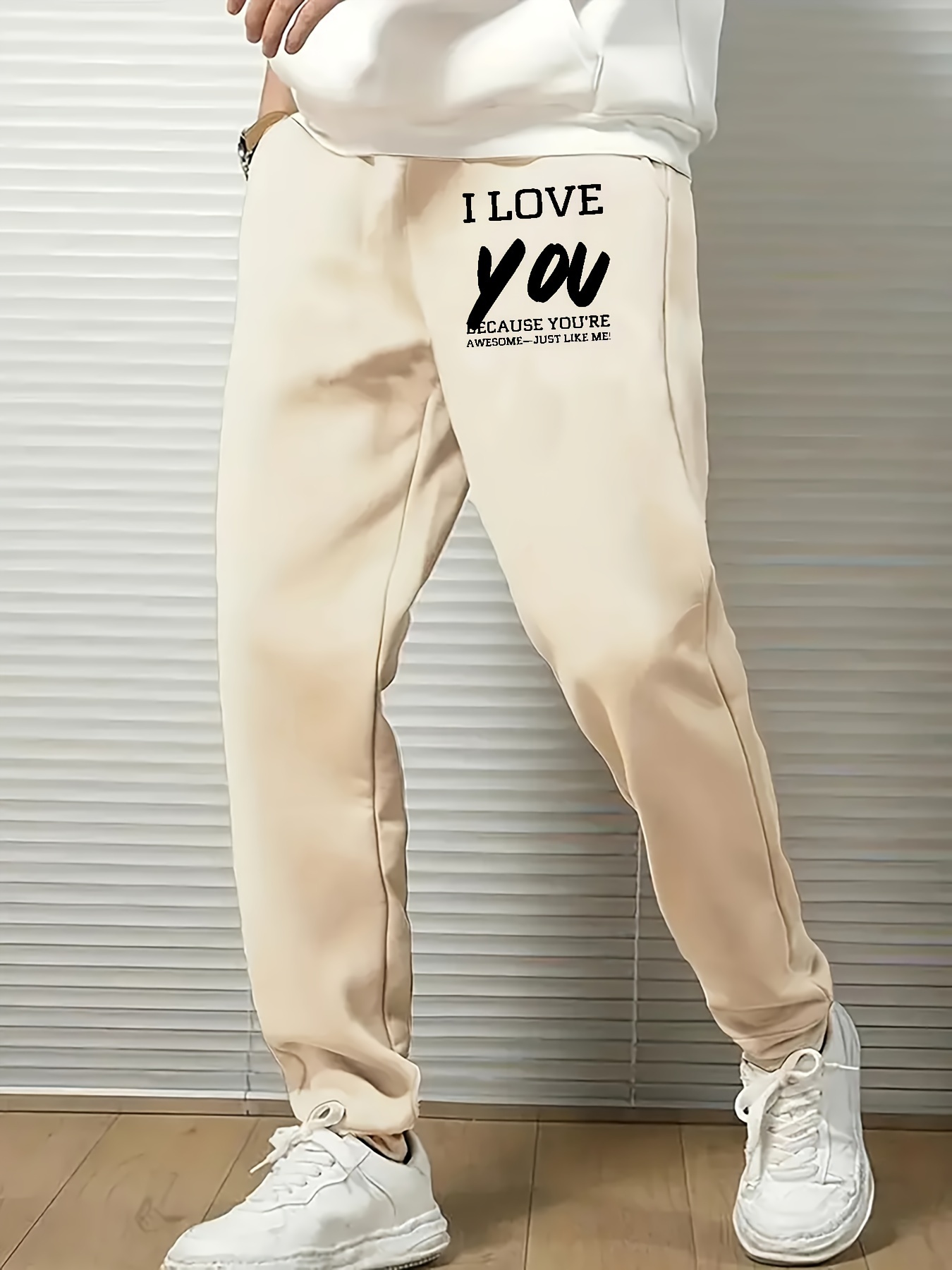 love print men's pants drawstring sweatpants loose casual - Temu Australia
