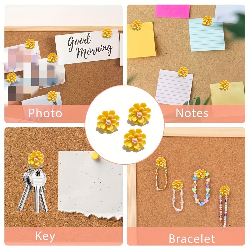 colorful flower push pins decorative thumbtacks softboards - Temu