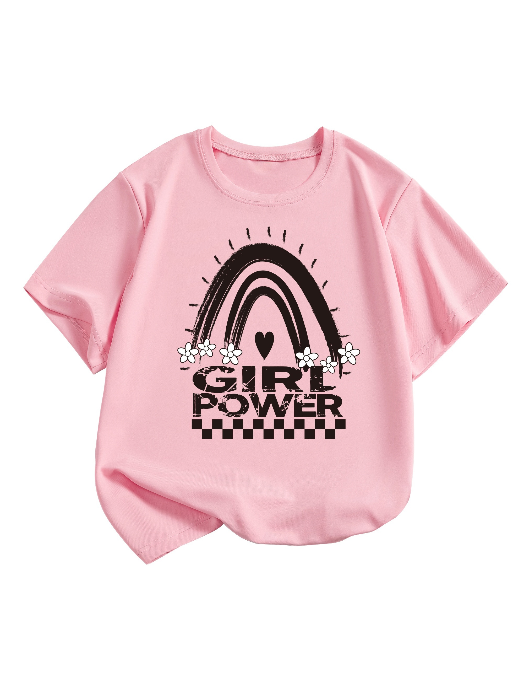 Print Short Sleeve T shirt Girl Power Girls Casual Comfy - Temu Philippines