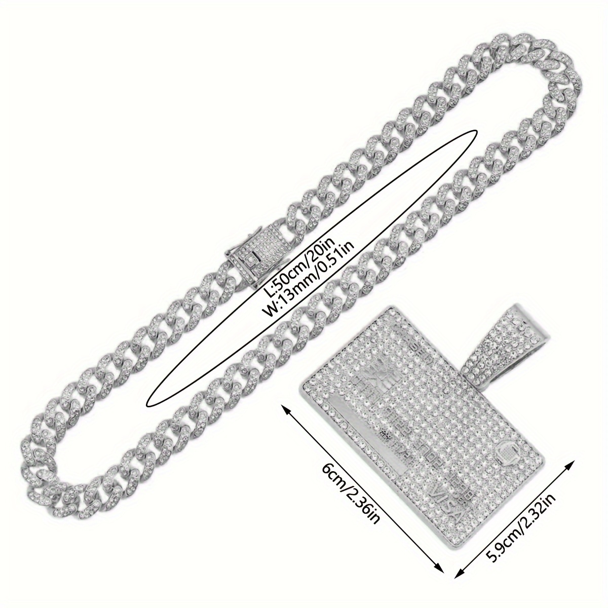 Fashionable "atm Card" Pendant Necklace Exquisite Bling - Temu United ...