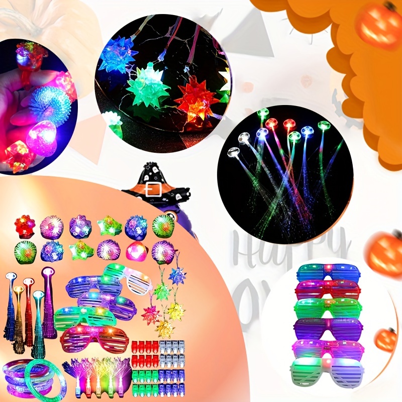 Halloween Party Supplies Set Glow Sticks Led Glasses Light - Temu