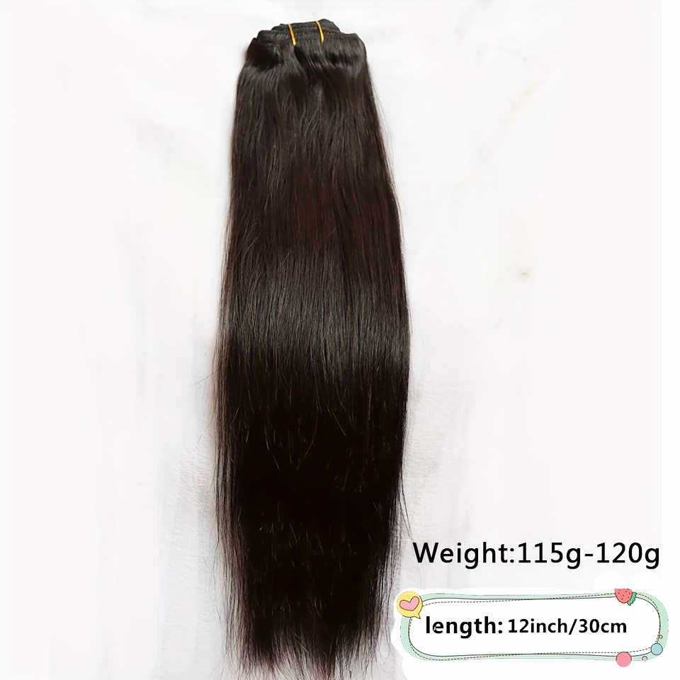 Full Head Straight Human Hair Clip In Extensions Brazilian - Temu ...
