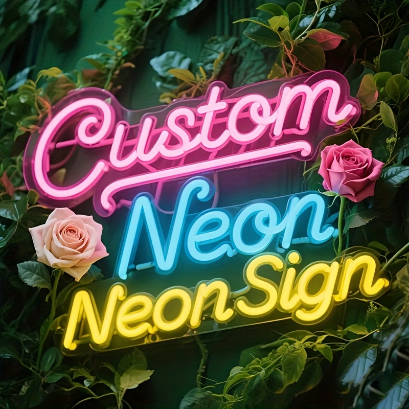 personalised neon signs sold on Temu United States