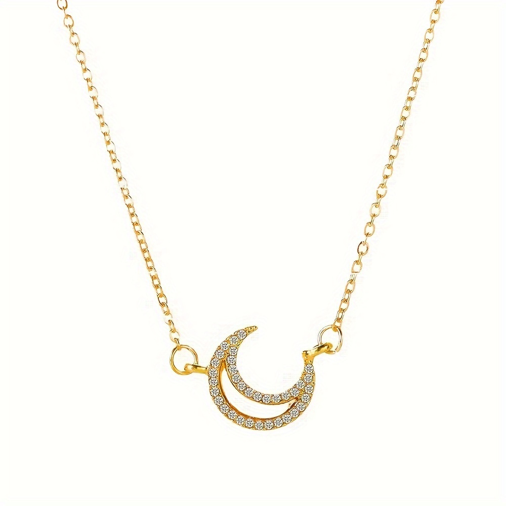 Graceful Necklace A Crescent Moon Design Golden/silvery - Temu Portugal