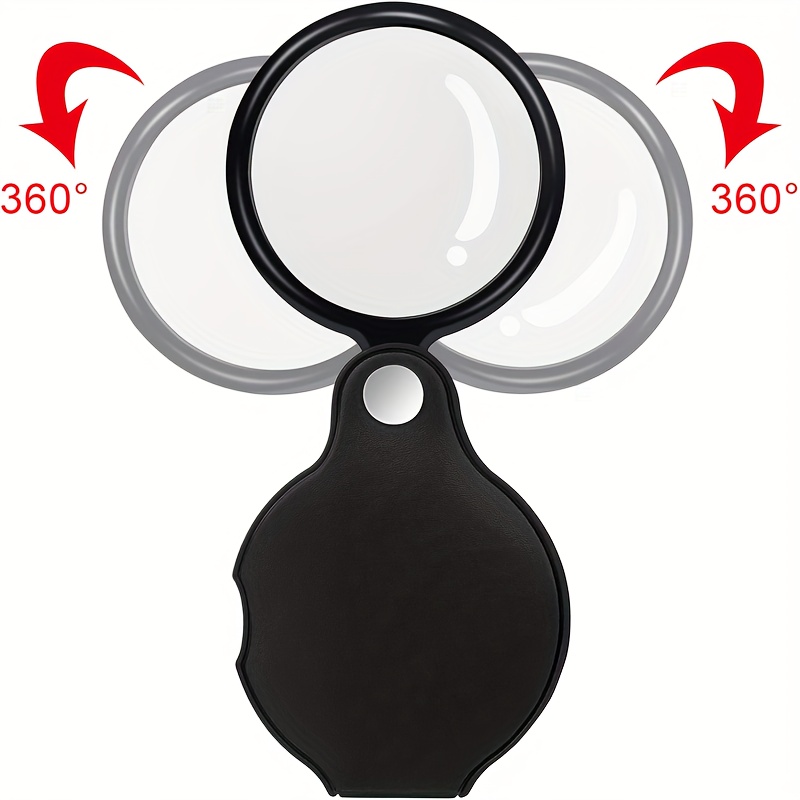 1pc, 10x Folding Handheld Magnifier With Protective Leather Case, 50mm ...
