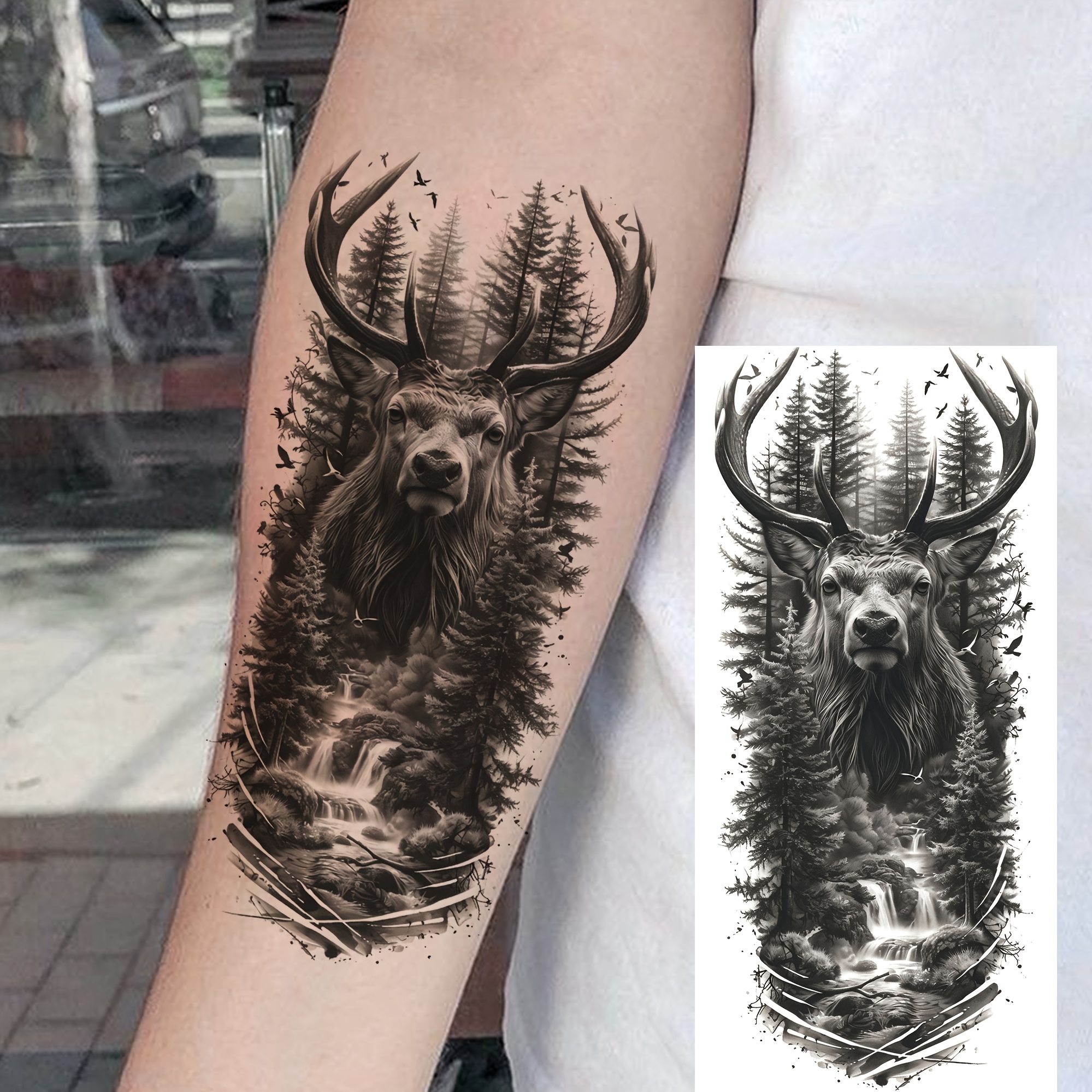 Hirschgeweih Herz Tattoo