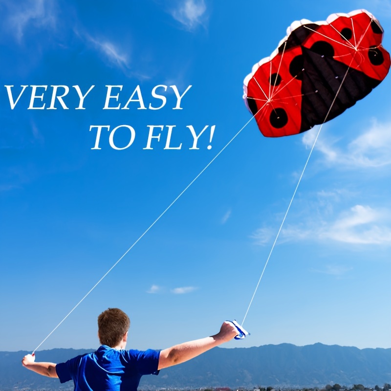 1pc 140cm/4.59ft Double-line Big Ladybug Kite, Creative Stunt Soft Kite ...