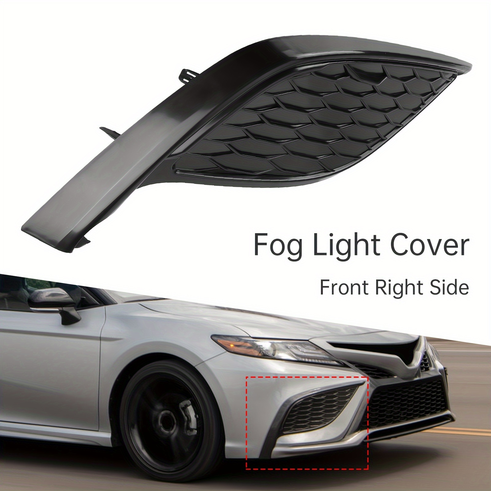 Bumper Fog Cover Side Matte Black Compatible For Toyota Camry XSE SE 2021 2023 OE TO1039243