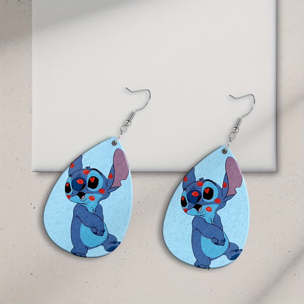 Authorized] Disney Stitch Surprised Blue Background - Temu