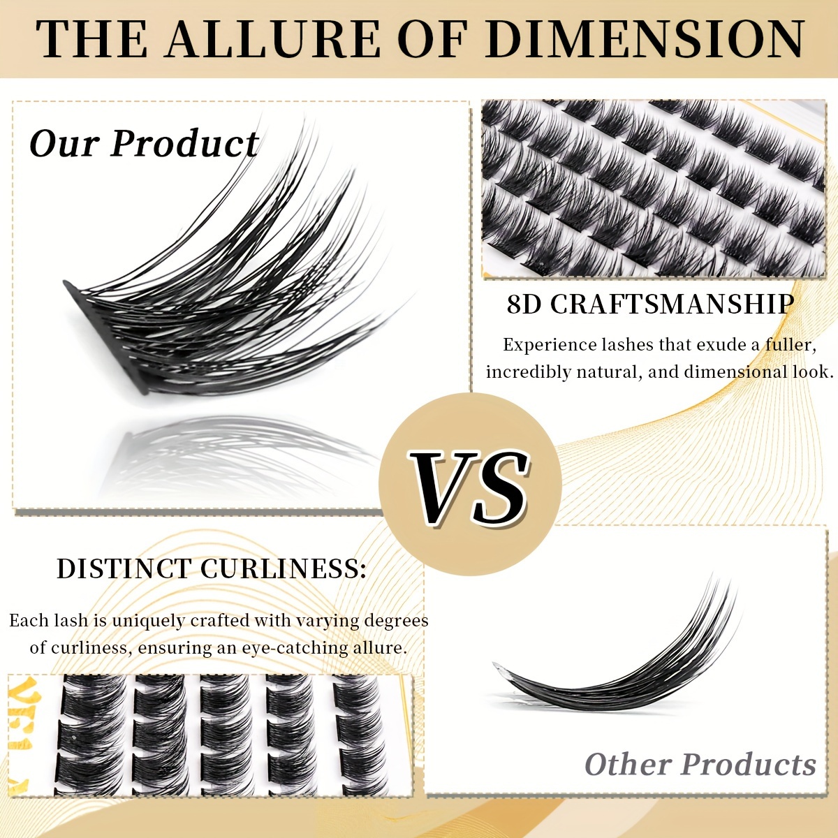 False Eyelashes Extensions Diy Kit Thickness C Cluster - Temu