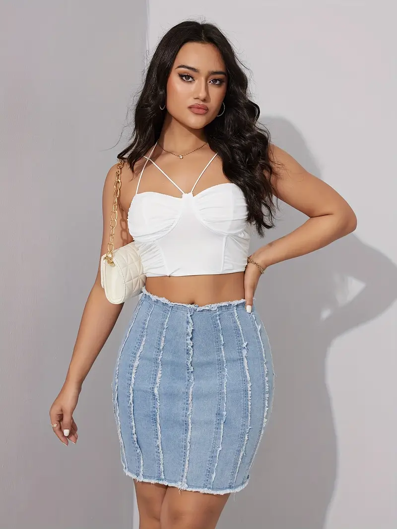 seam bodycon mini denim skirt high medium stretch - {region_name} seam bodycon mini denim skirt high medium stretch - {region_name}
