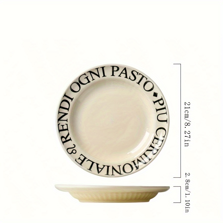 Elegant French-inspired Ceramic Dinner Plate - Creamy White, Oven ...