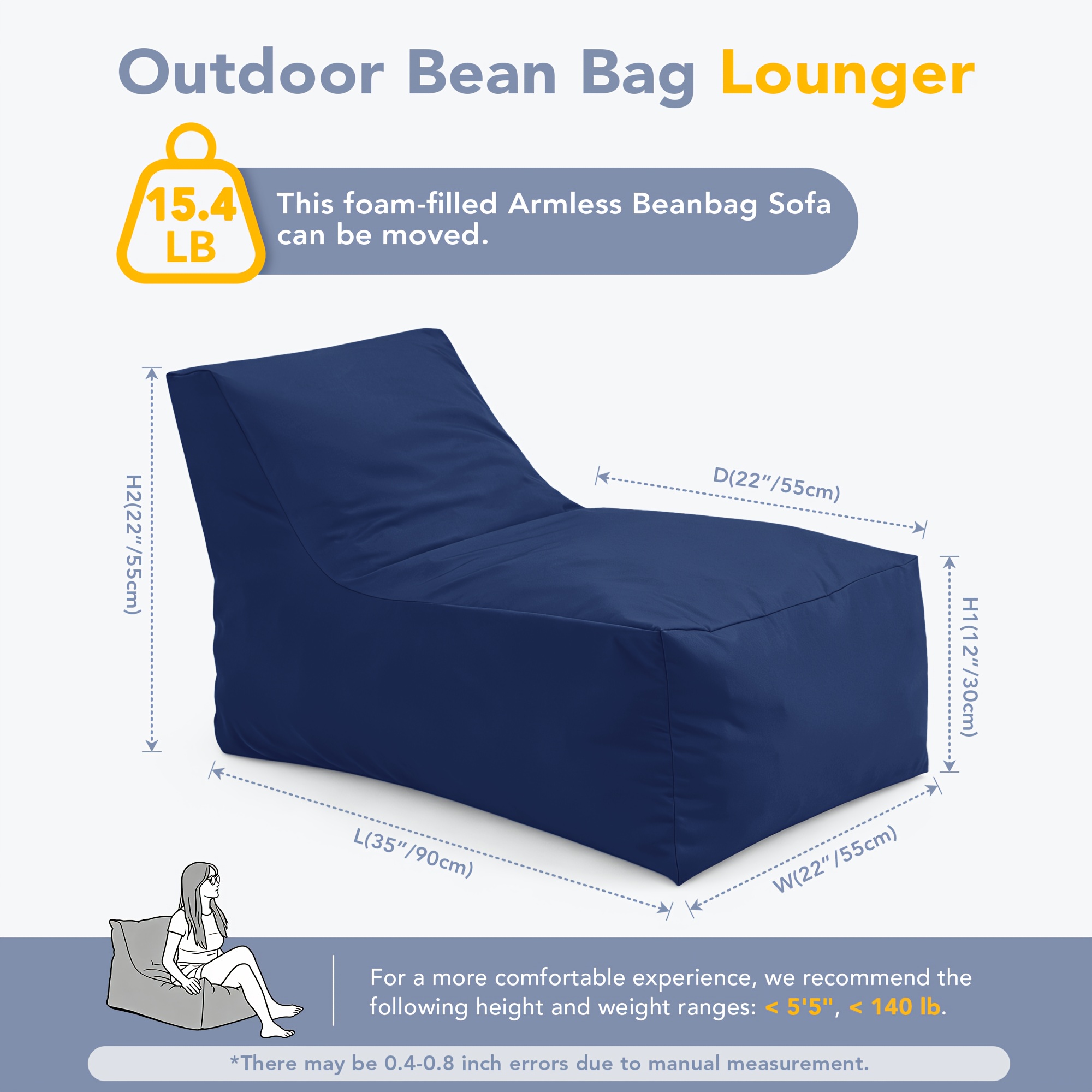 outdoor bean bags sold on Temu United States
