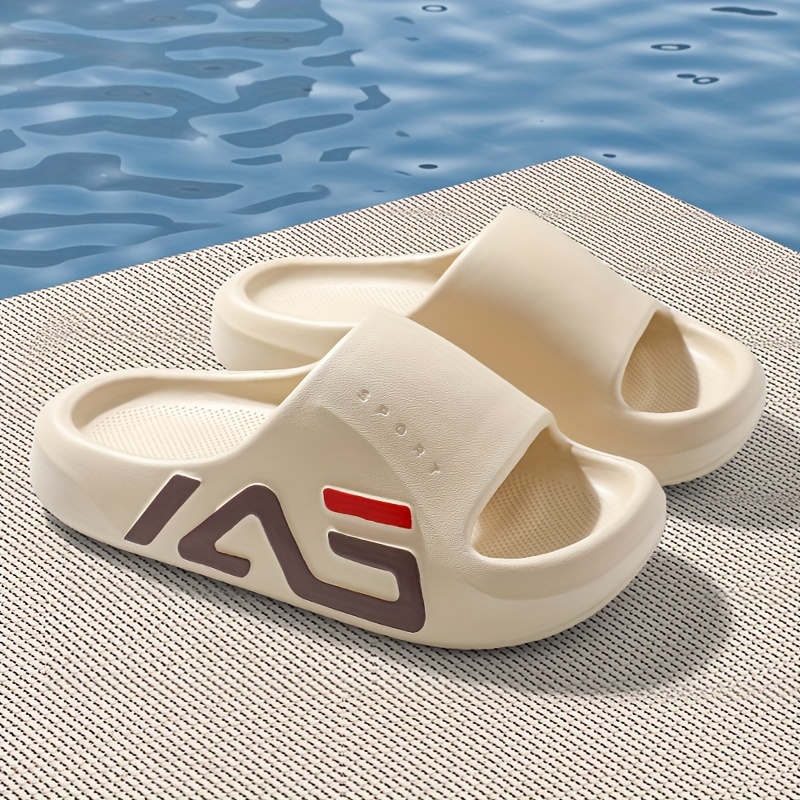 Mens Trendy Open Toe Breathable Slippers Comfy Non Slip Casual Soft Sole Eva Slides For Mens ...