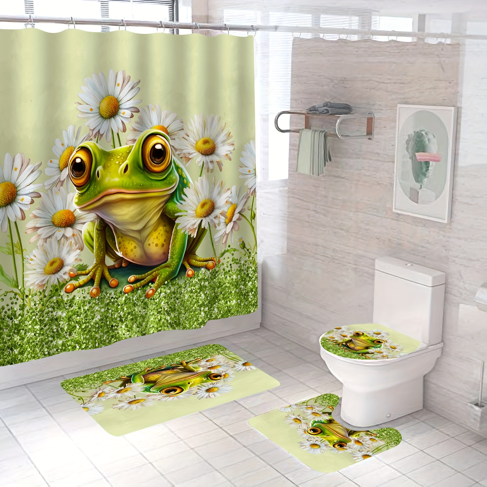 סט פסנתר גמיש ומקסים עם תמונת צפרדע ופרחים מפוחית מים עמידה - Temu Israel