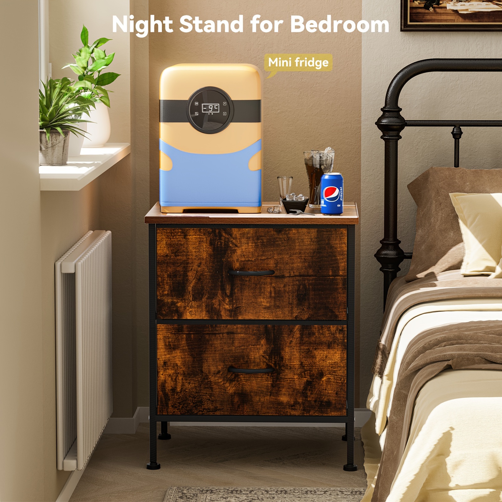 Nightstand Small 2 Drawer Dresser Bedside Furniture Night - Temu