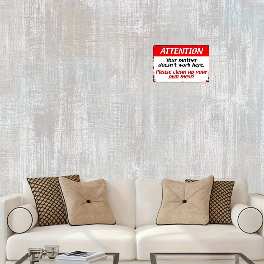 1pc Vintage Tin Sign (12x8 Inches/30x20cm), Attention, Please Clean Up ...