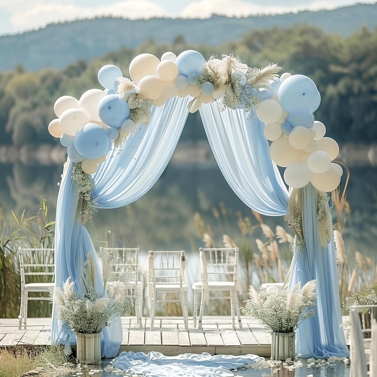 chiffon curtains sold on Temu United States