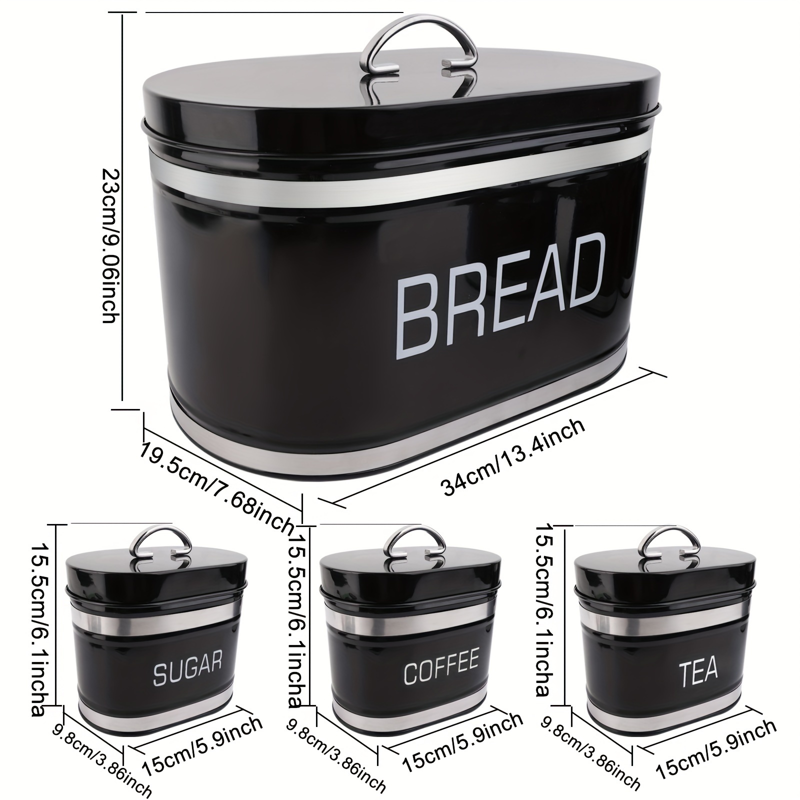 Metal Container Set Sealed Lids Bread Sugar Coffee Tea Hand - Temu