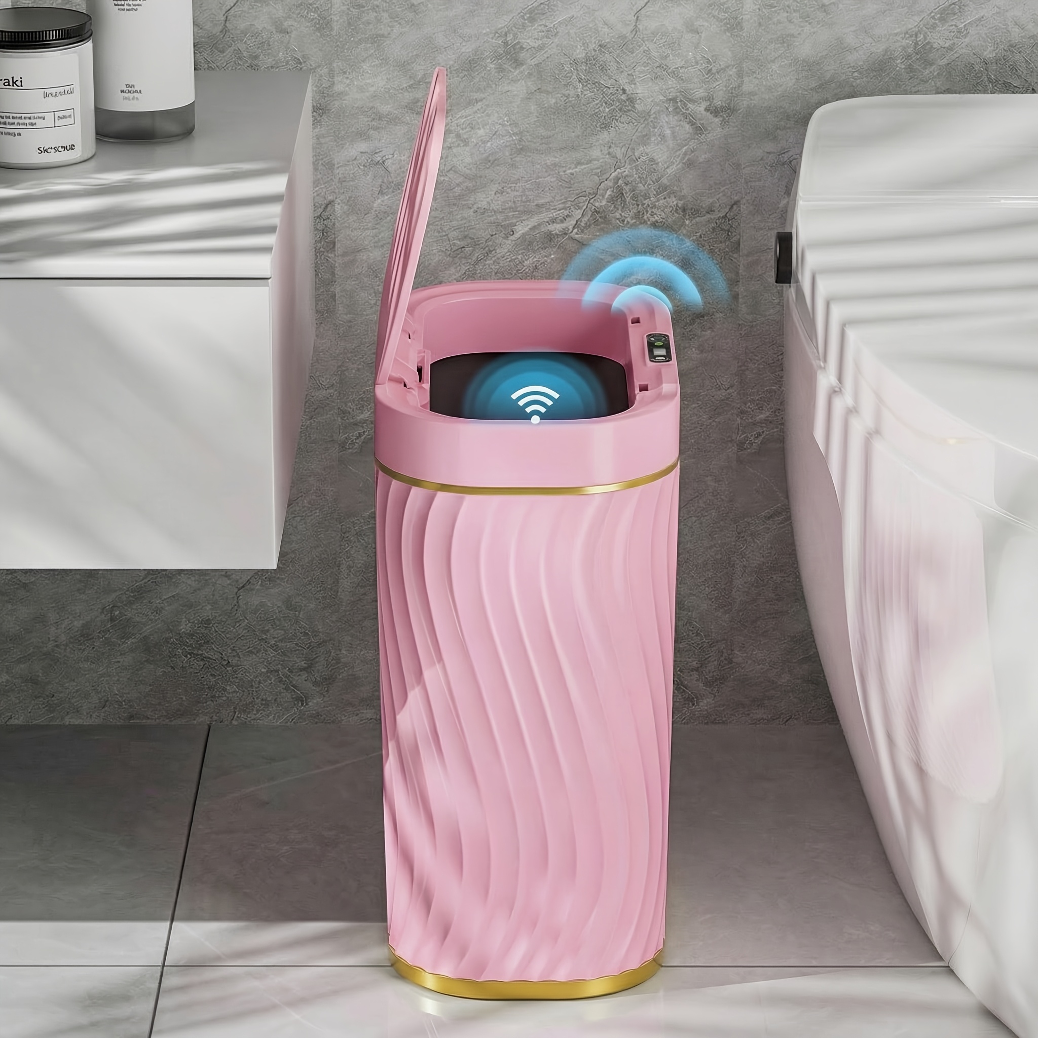 bathroom trash cans sold on Temu United States