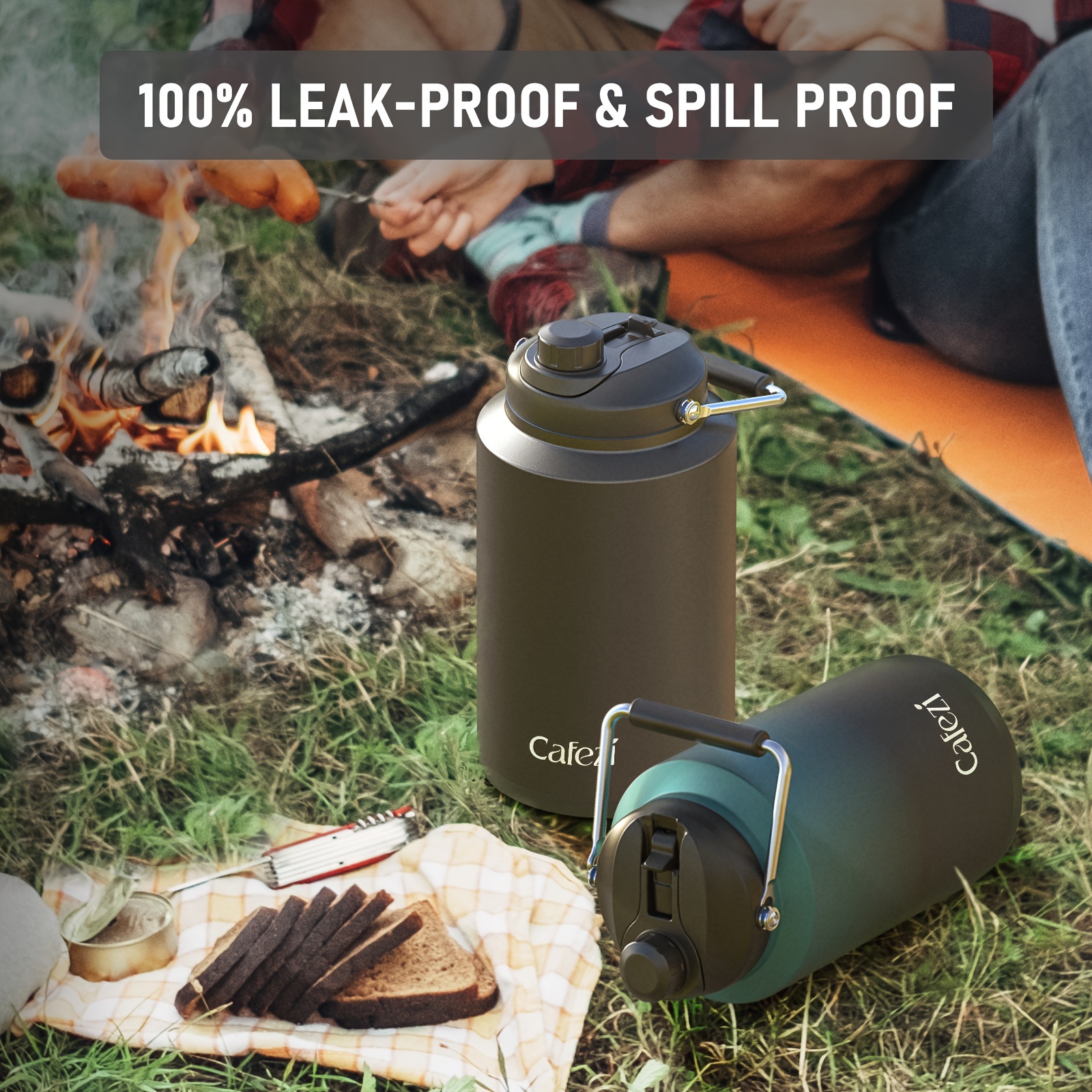 1 Gallon Water Jug 2 in 1 Lid Flip Straw Spout Insulated - Temu