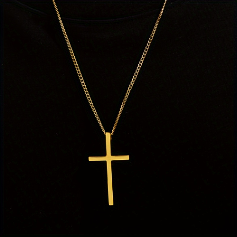 Trendy Stainless Steel Cross Necklace Minimalist Elegant - Temu United ...